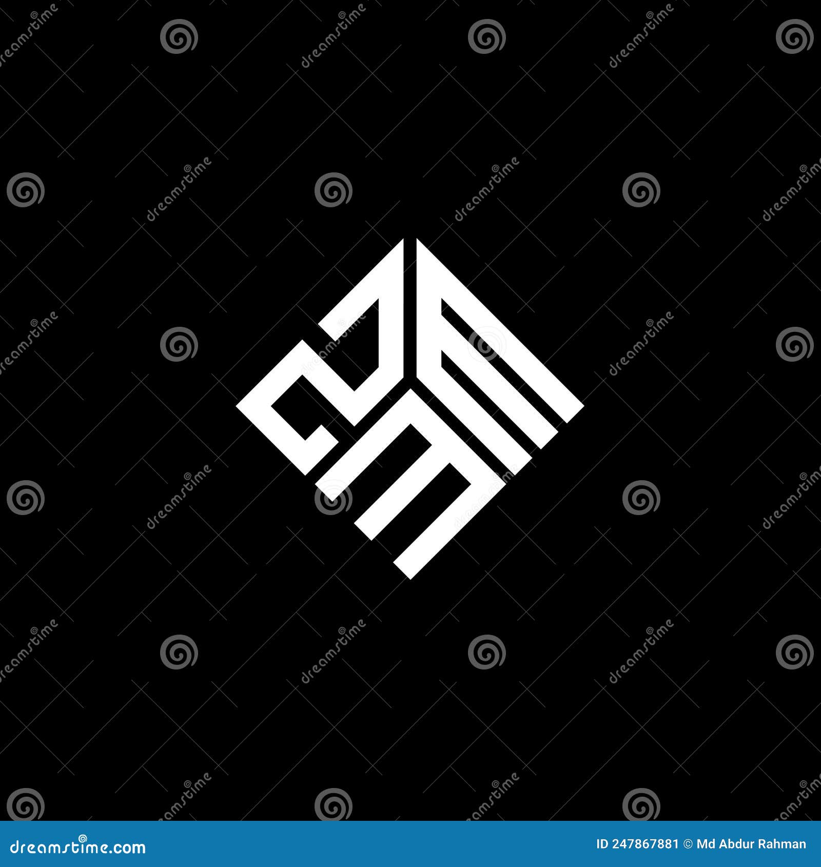 MobileZMM Letter Logo Design on Black Background. ZMM Creative Initials ...