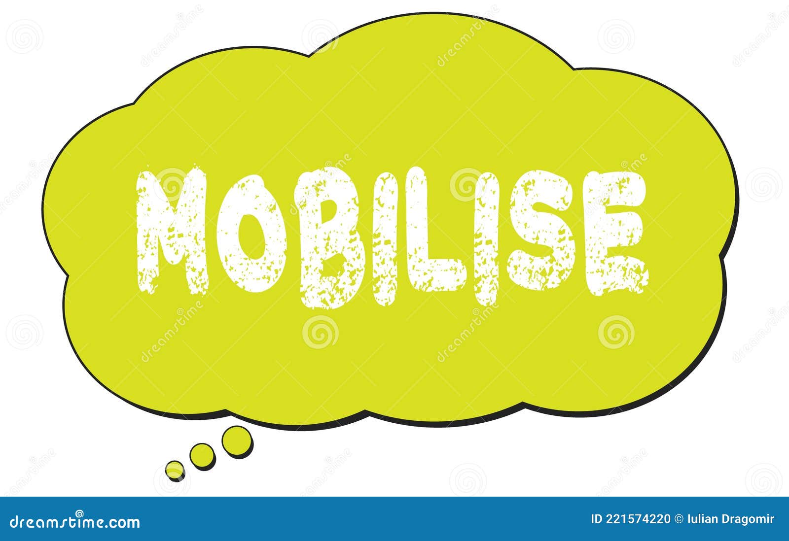 MOBILISE Text Written on a Light Green Thought Bubble Stock ...