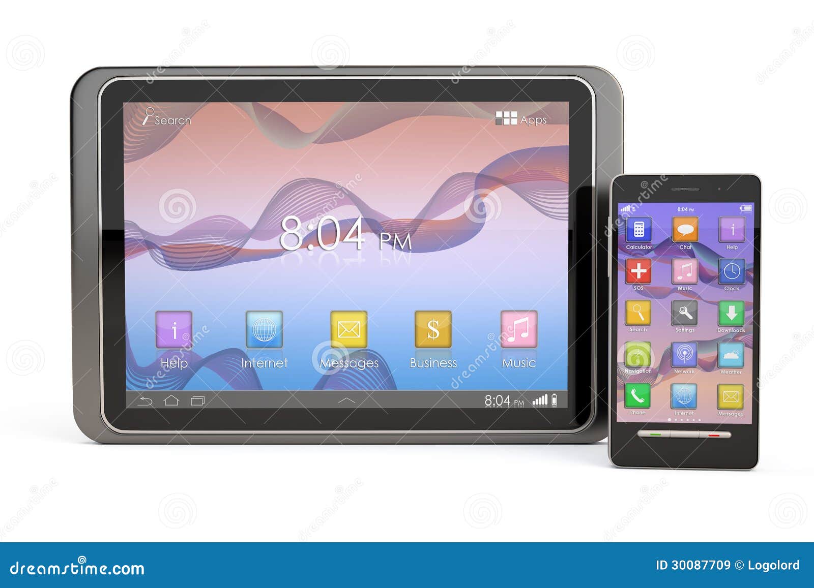 Smartphone and Tablet PC Isolated Stock Illustration - Illustration of ...