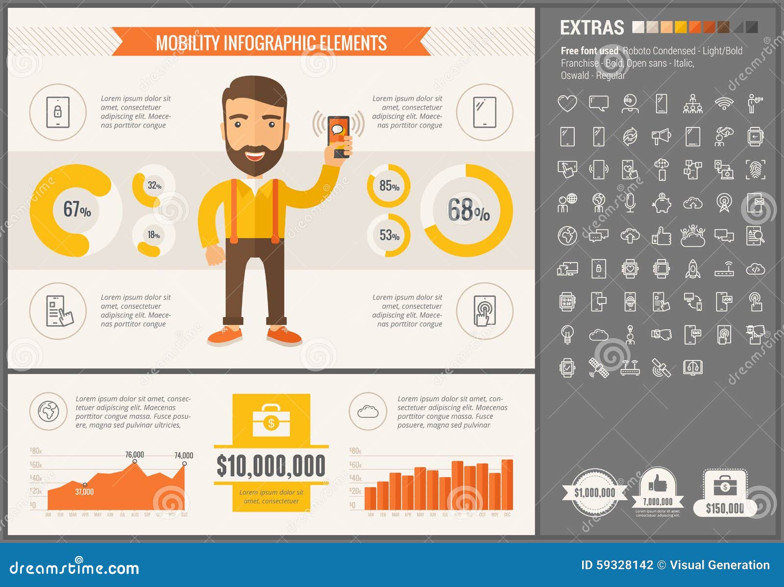 Mobility Flat Design Infographic Template Stock Vector - Illustration ...