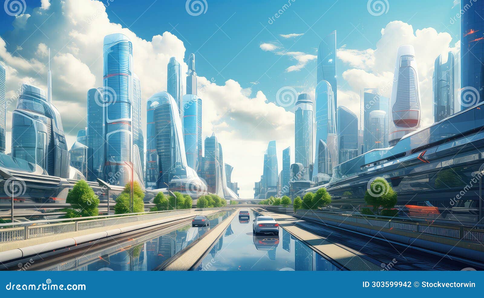 Mobility Future Urban Background Stock Illustration - Illustration of ...