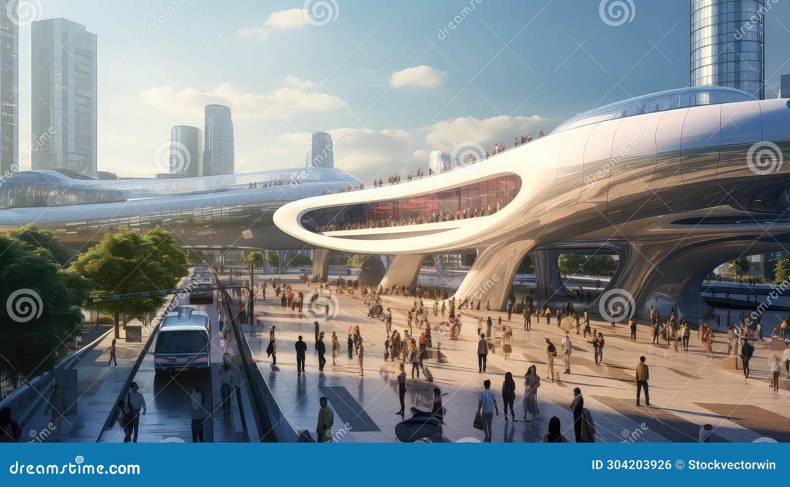 Mobility Future Urban Background Stock Illustration - Illustration of ...