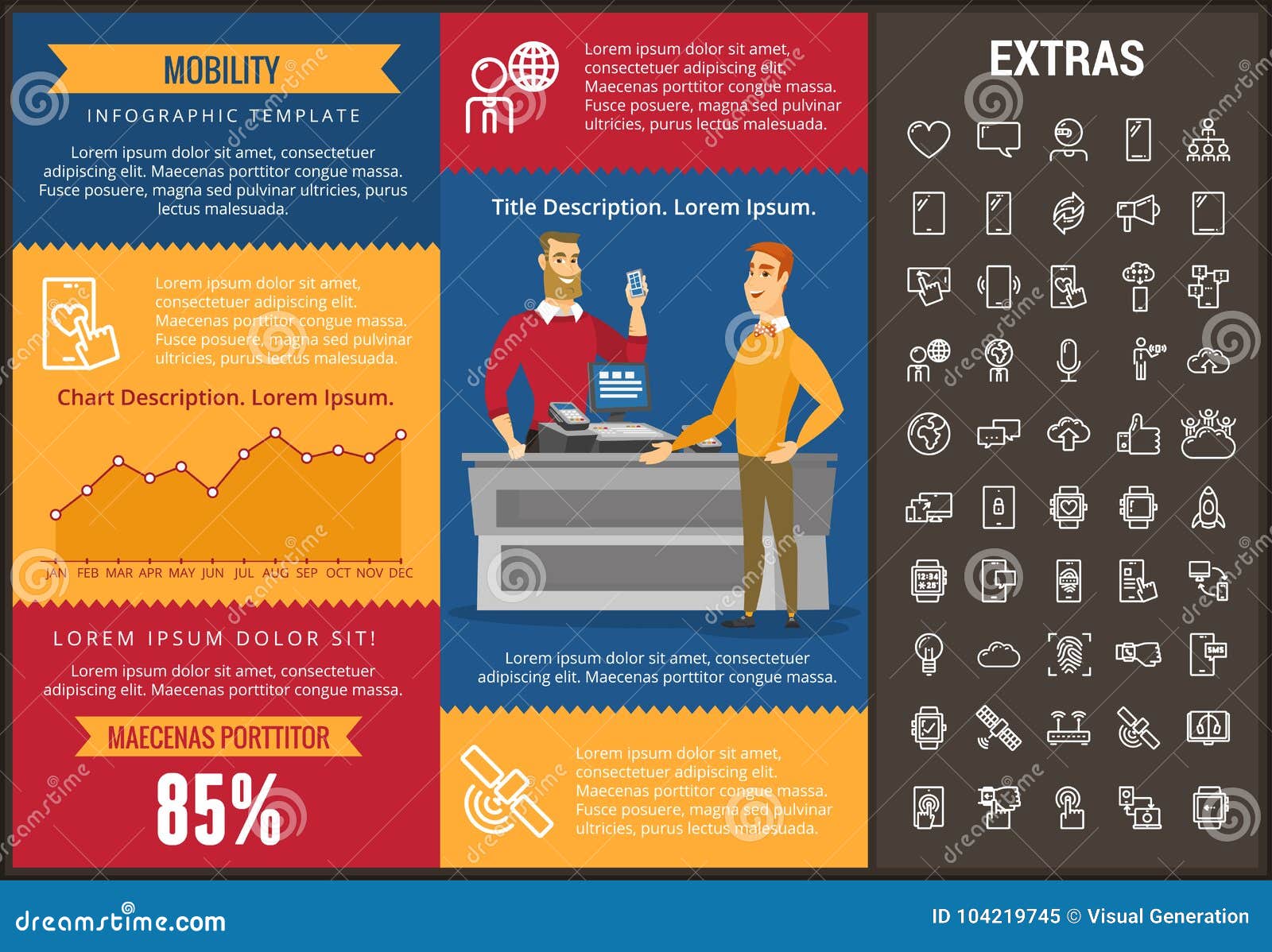 Mobility Infographic Template, Elements and Icons. Stock Vector ...