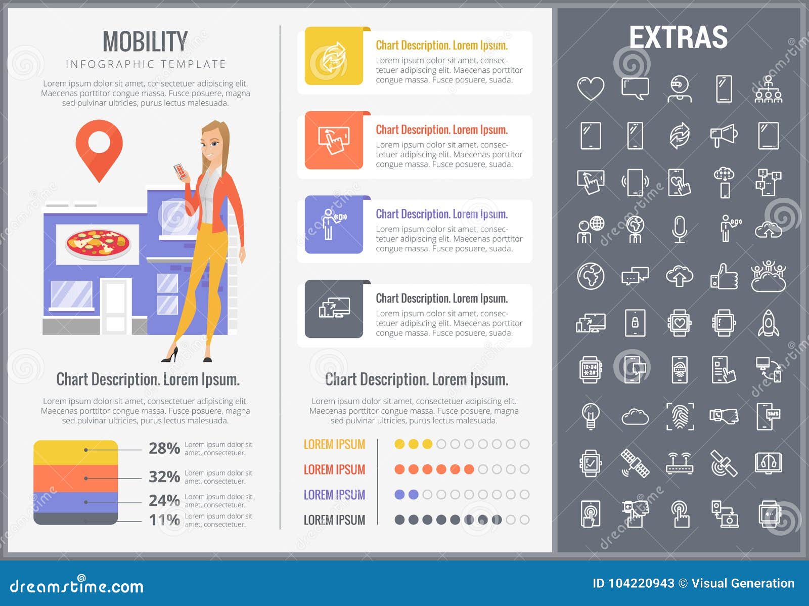 Mobility Infographic Template, Elements and Icons. Stock Vector ...