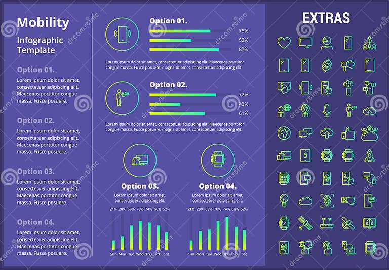 Mobility Infographic Template, Elements and Icons. Stock Vector ...