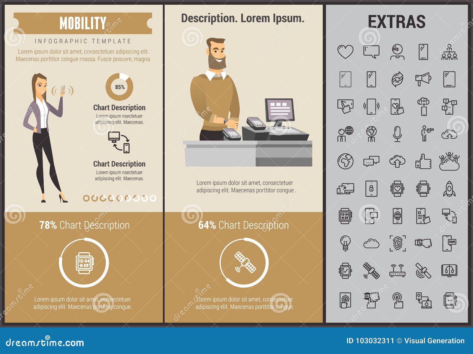 Mobility Infographic Template, Elements and Icons. Stock Vector ...