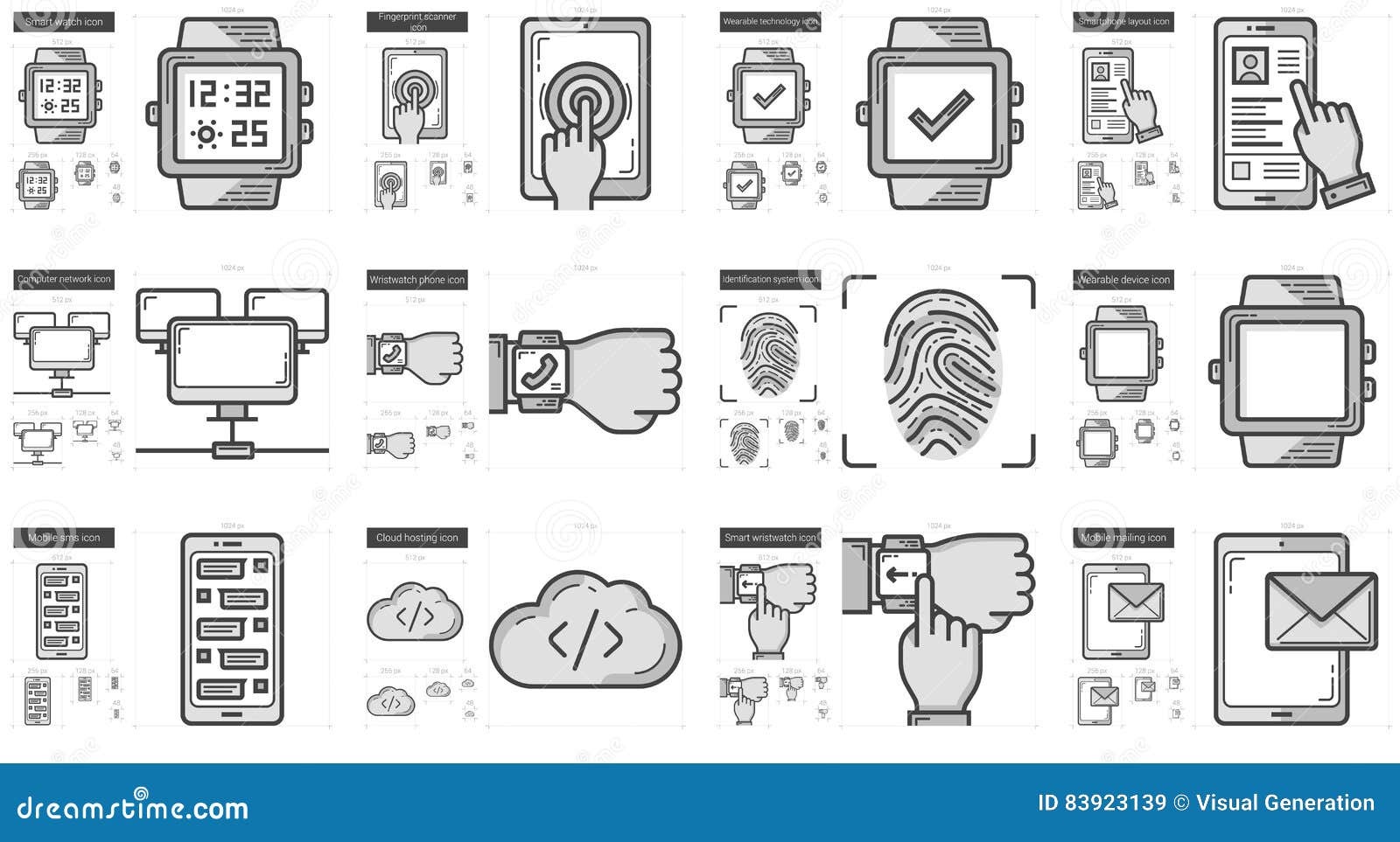 Mobility line icon set. stock vector. Illustration of design - 83923139