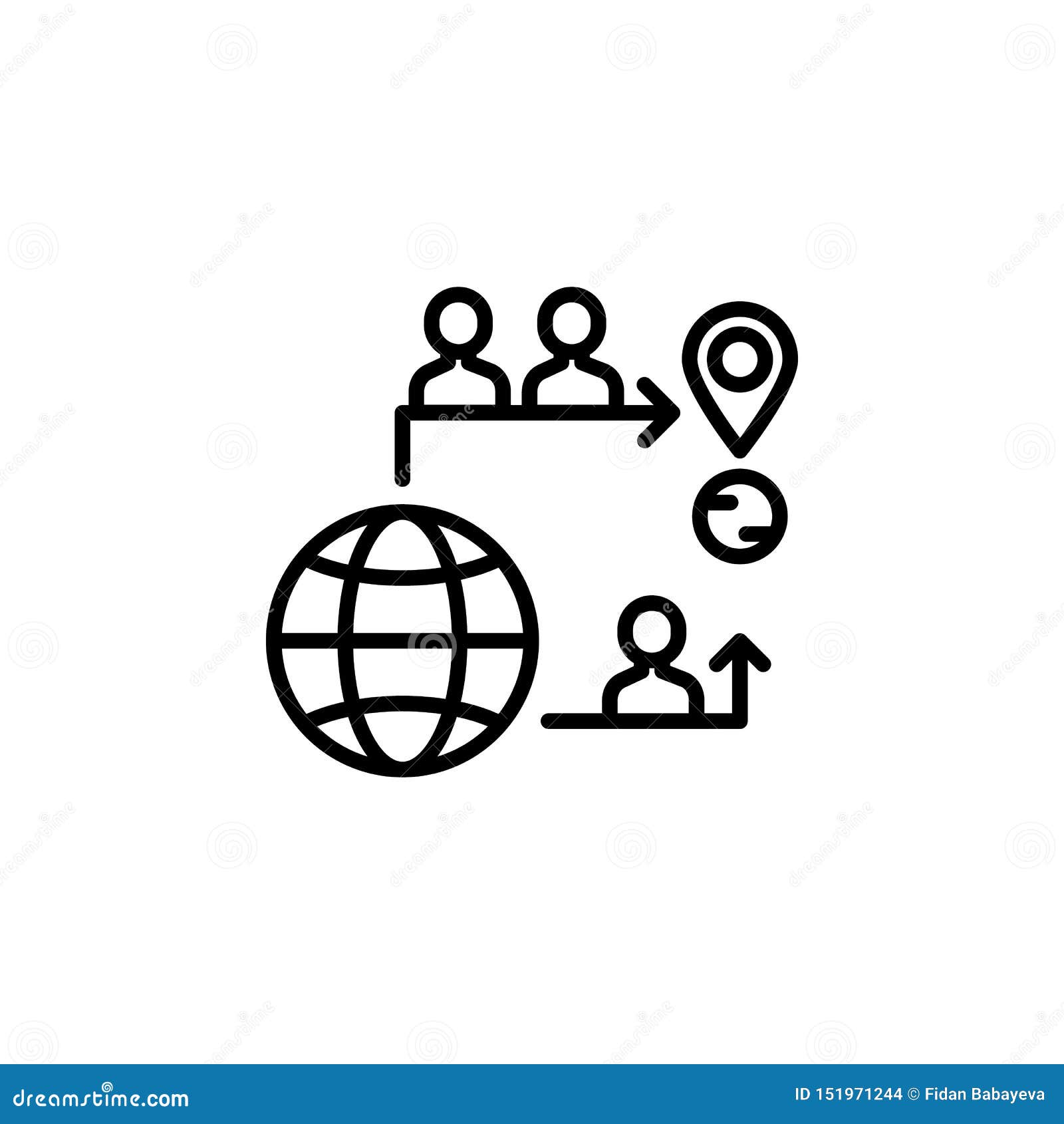 Mobility Migration Outline Icon. Element of Migration Illustration Icon ...