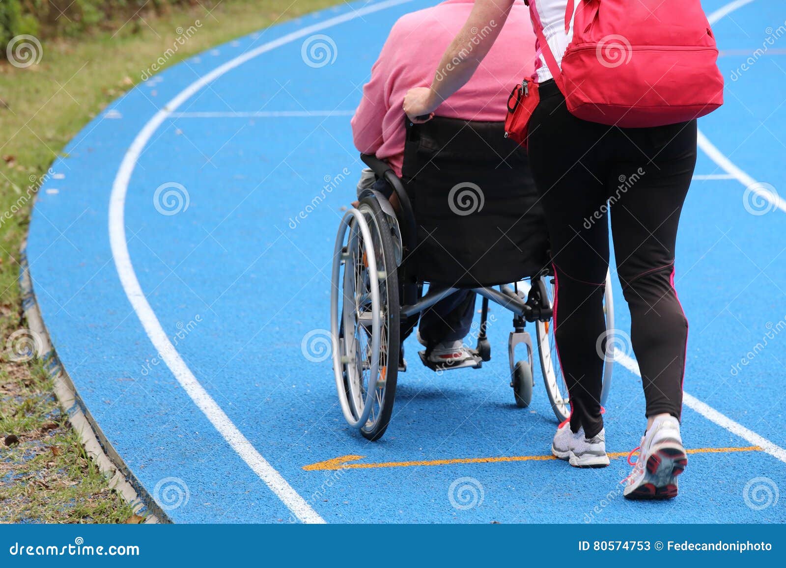Mobility Wheelchair on the Athletic Track during the Sporting E Stock ...