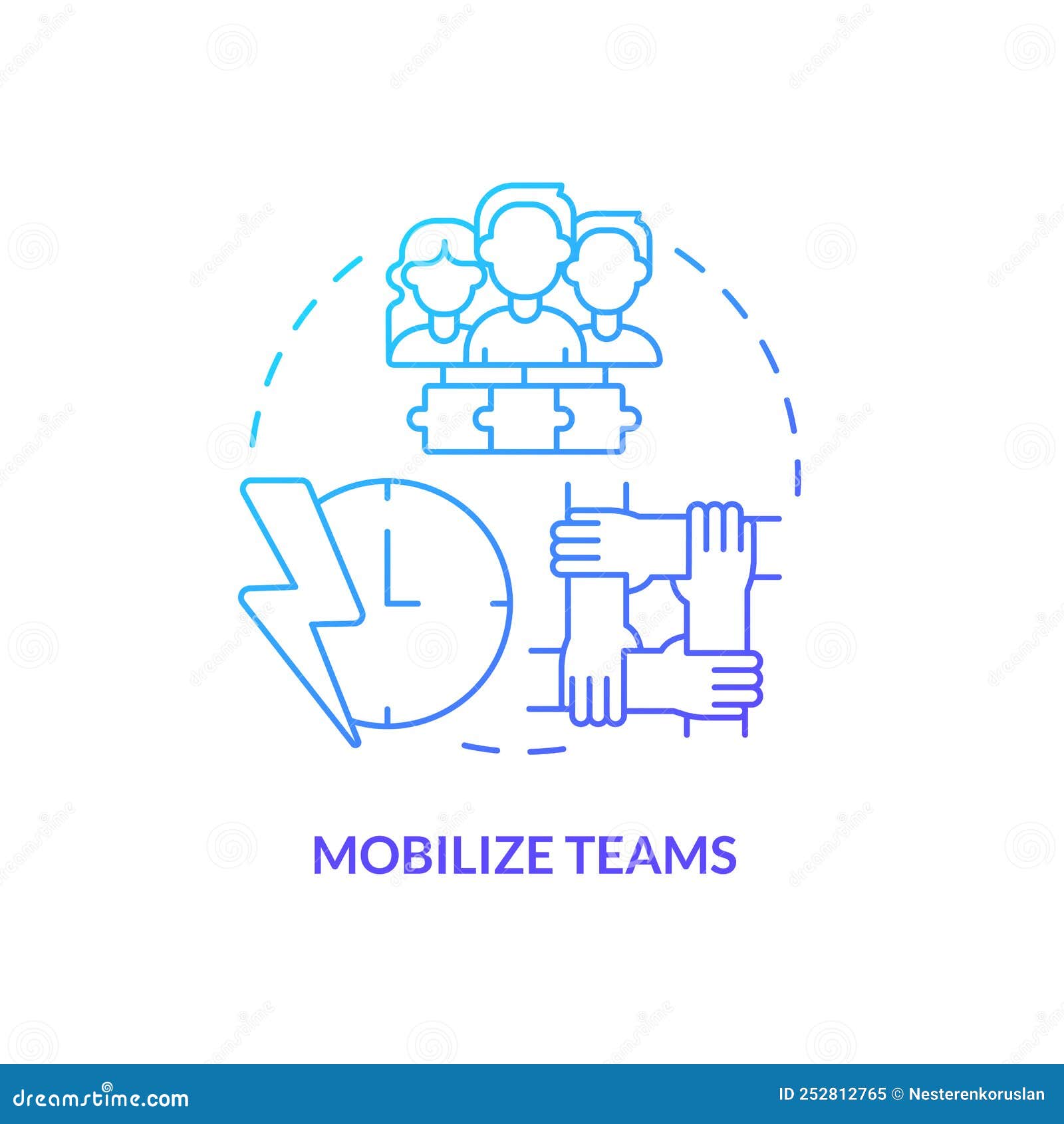 Mobilize Teams Blue Gradient Concept Icon Stock Vector - Illustration ...