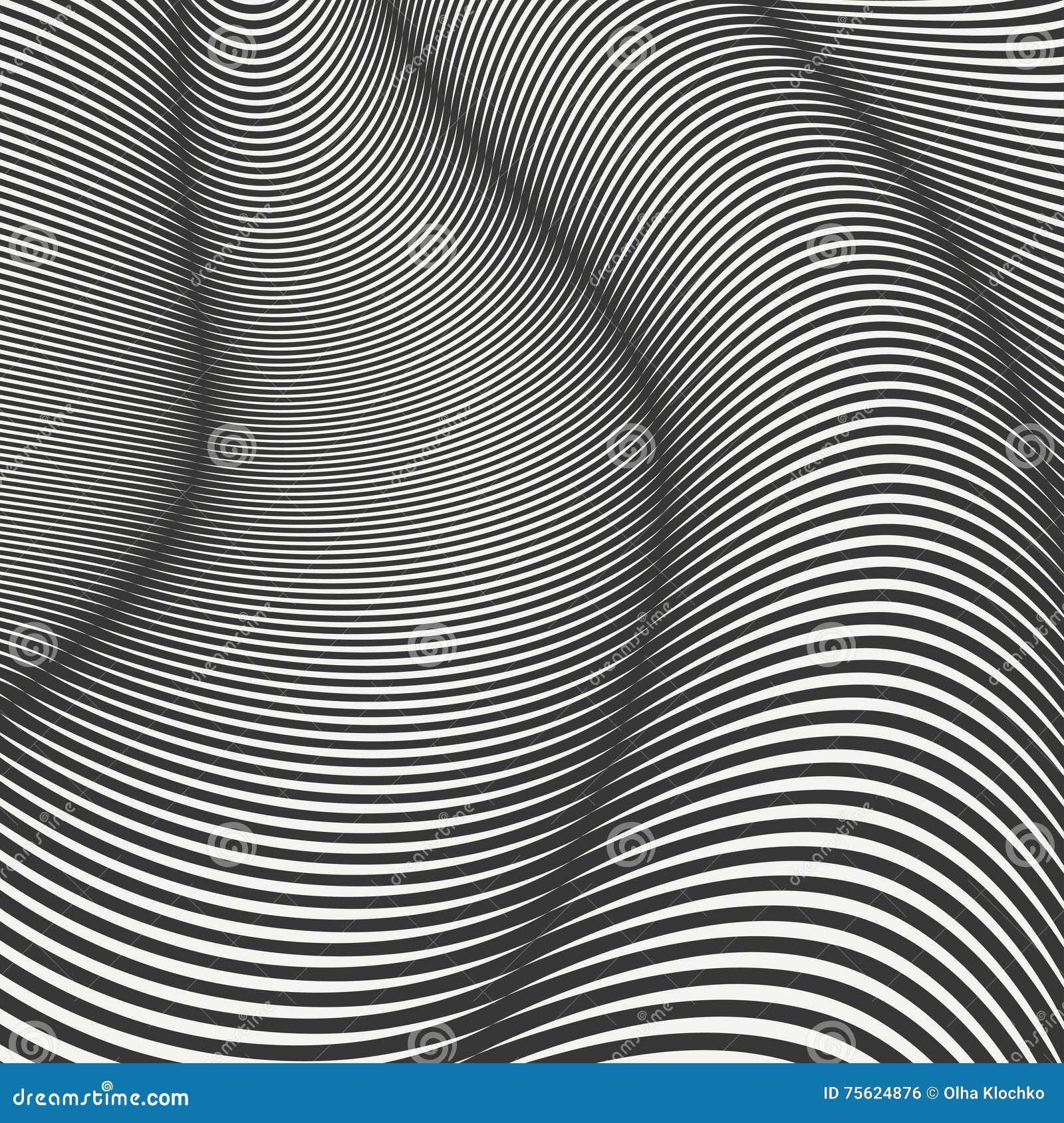 Mobious Wave Stripe. Geometric Line Abstract Seamless Pattern. Black ...