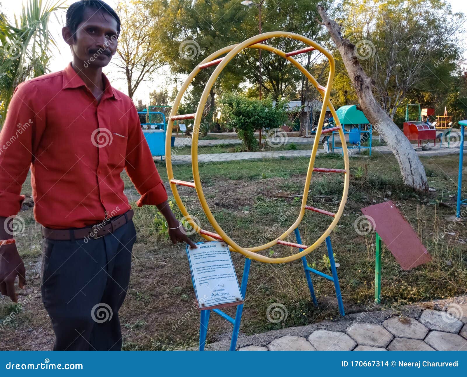 Mobius Band Science Theory Model Concept Presented by Asian Man in ...