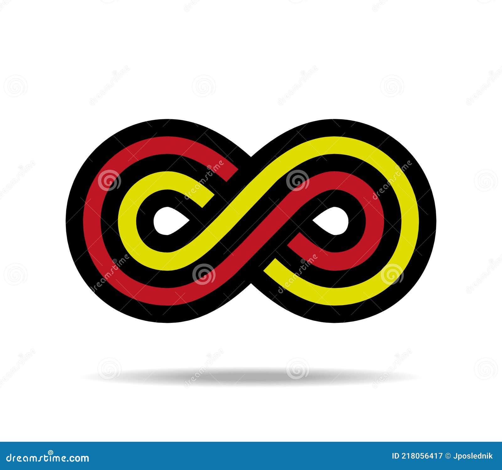 Colorful Mobius Loop Made Of Three Broken Lines Drawn On A Sphere