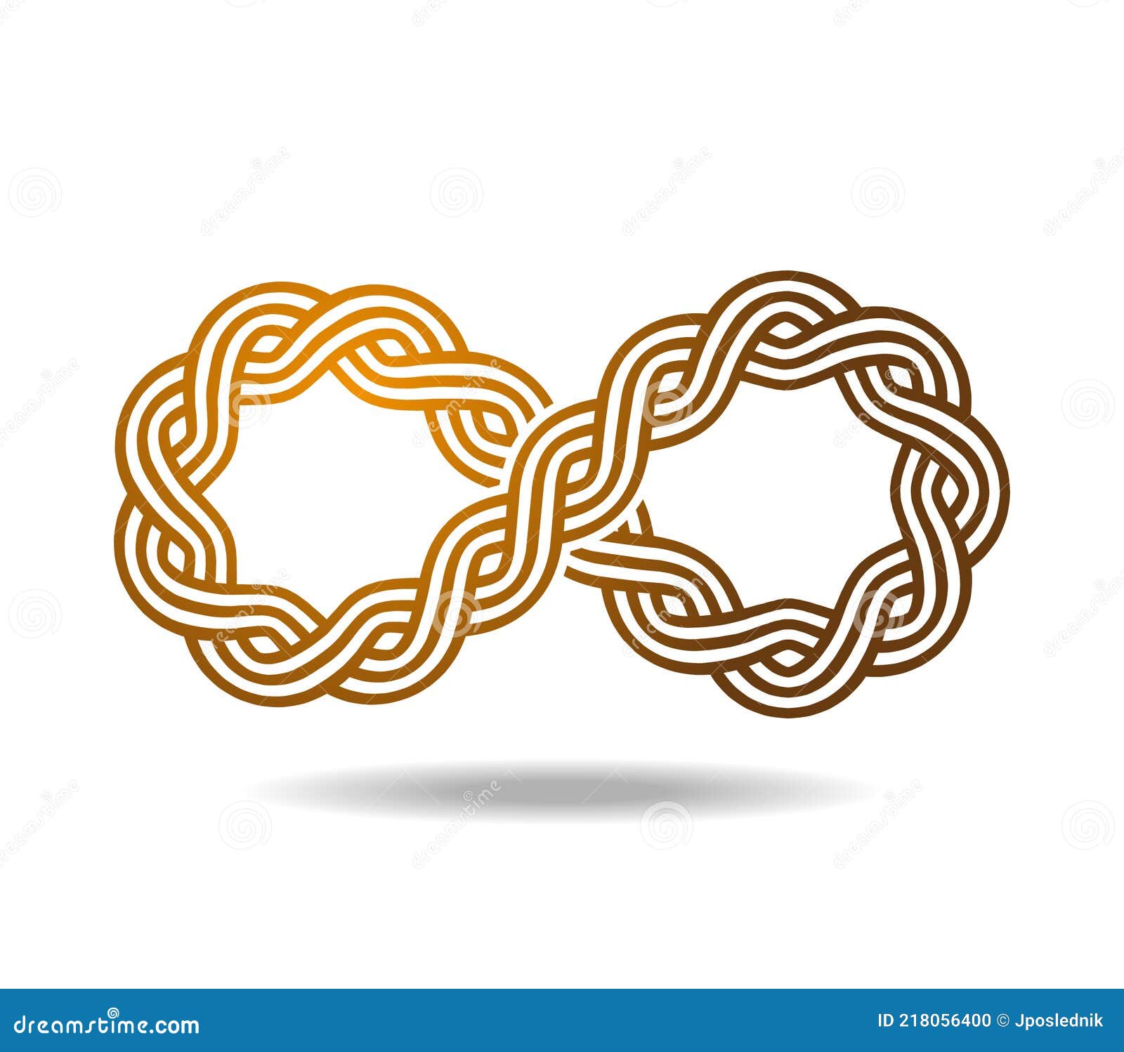 Mobius Loop Celtic or Greek Golden Pattern Woven from Three Lines Stock ...