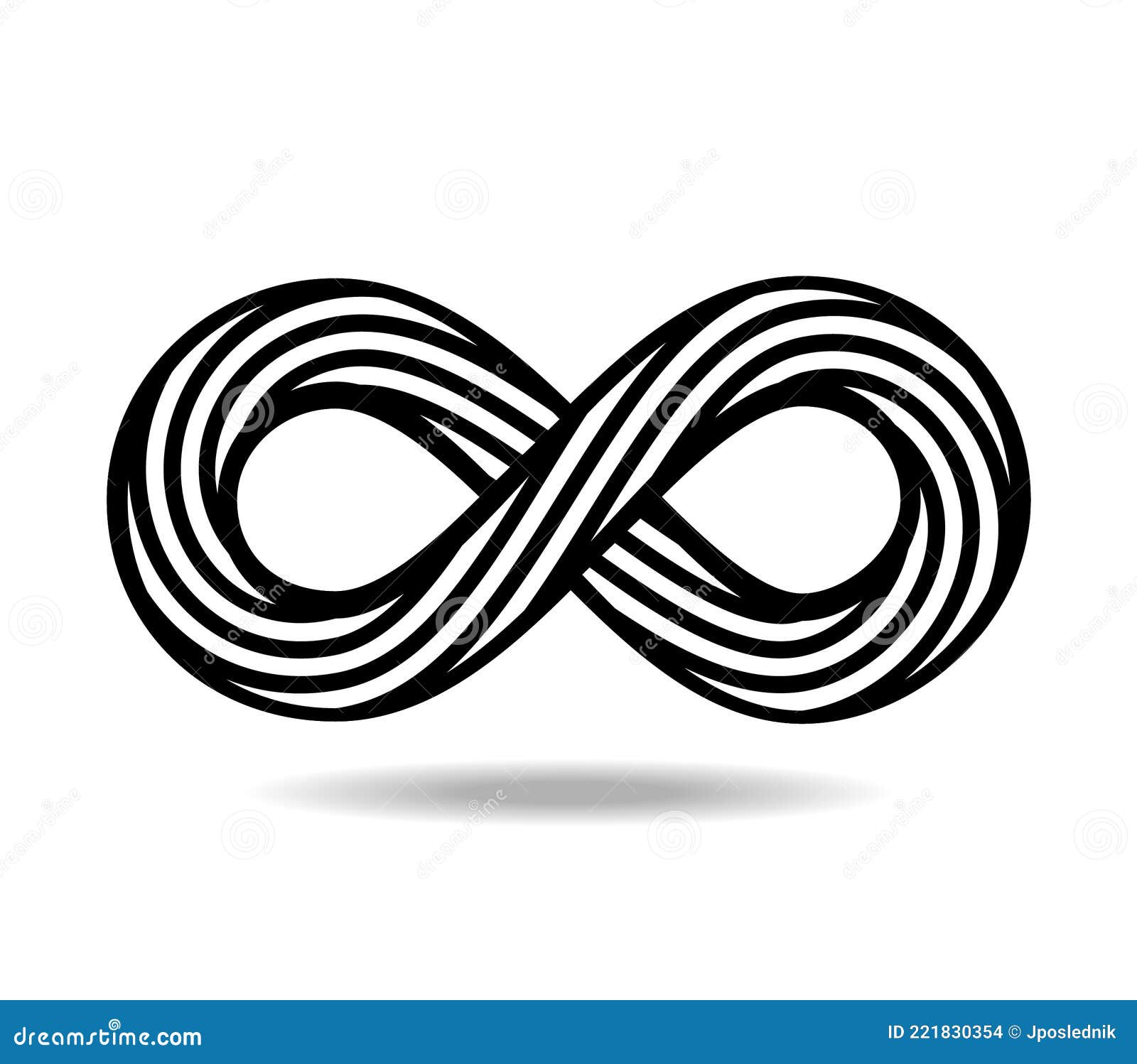 Mobius Loop Made of Black and White Rope. Infinity Symbol Stock Vector ...