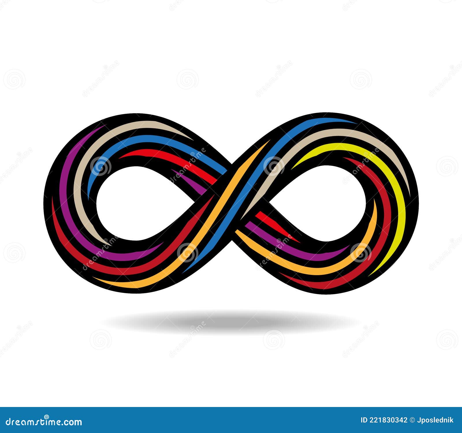 Mobius Loop Made of Colored Rope Piece. Infinity Symbol Stock Vector ...
