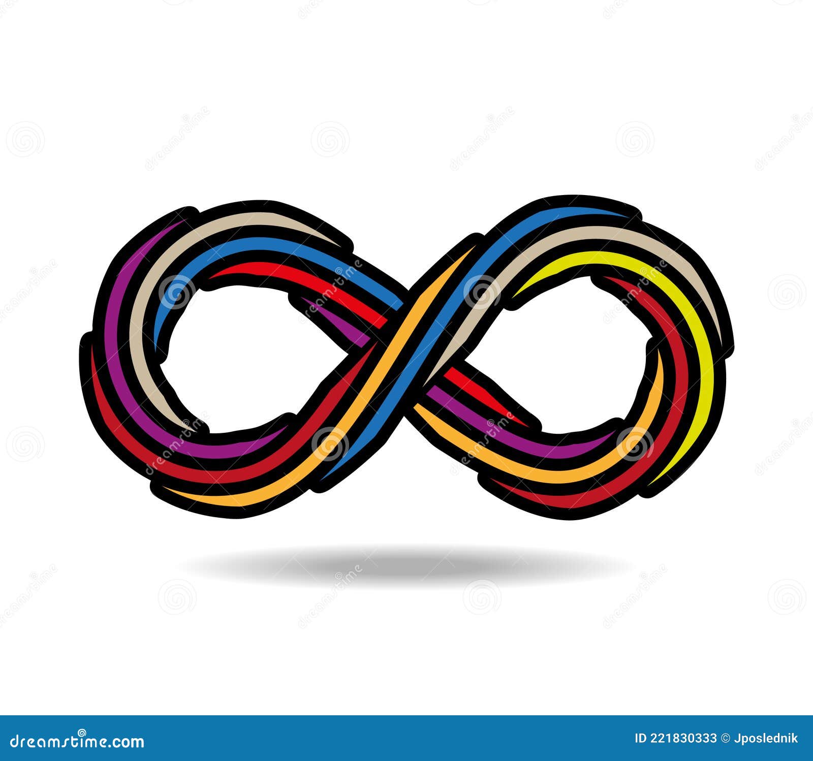 Mobius Loop Made of Colored Rope Piece. Infinity Symbol Stock Vector ...