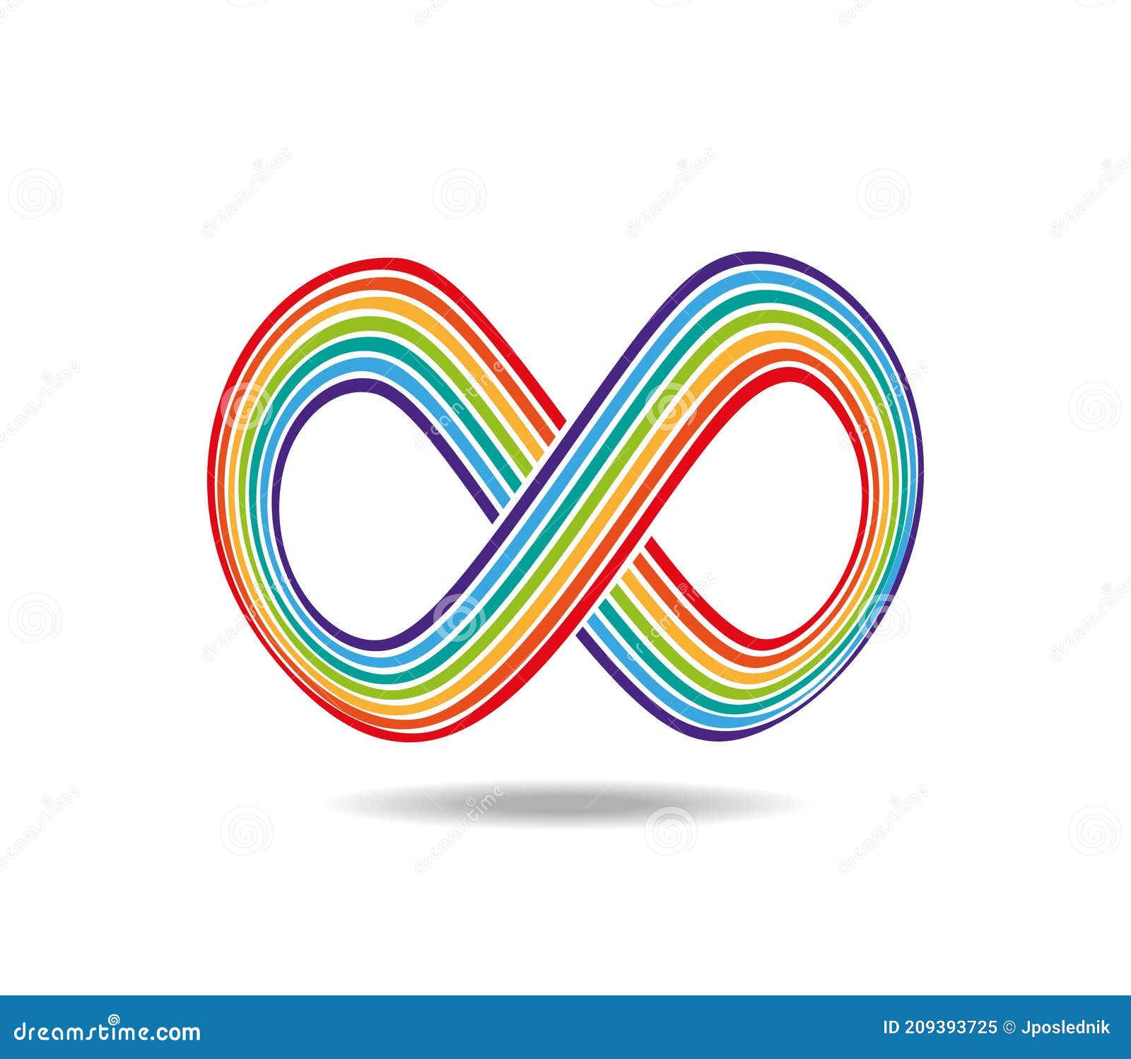 Mobius Loop Made Of Colorful Rainbow Drawn On A Sphere Cartoon Vector