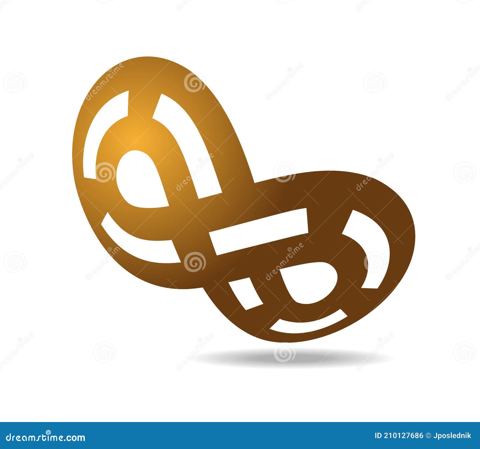 Mobius Loop Made of Dotted White Line on Gold One. Drawn on a Sphere ...