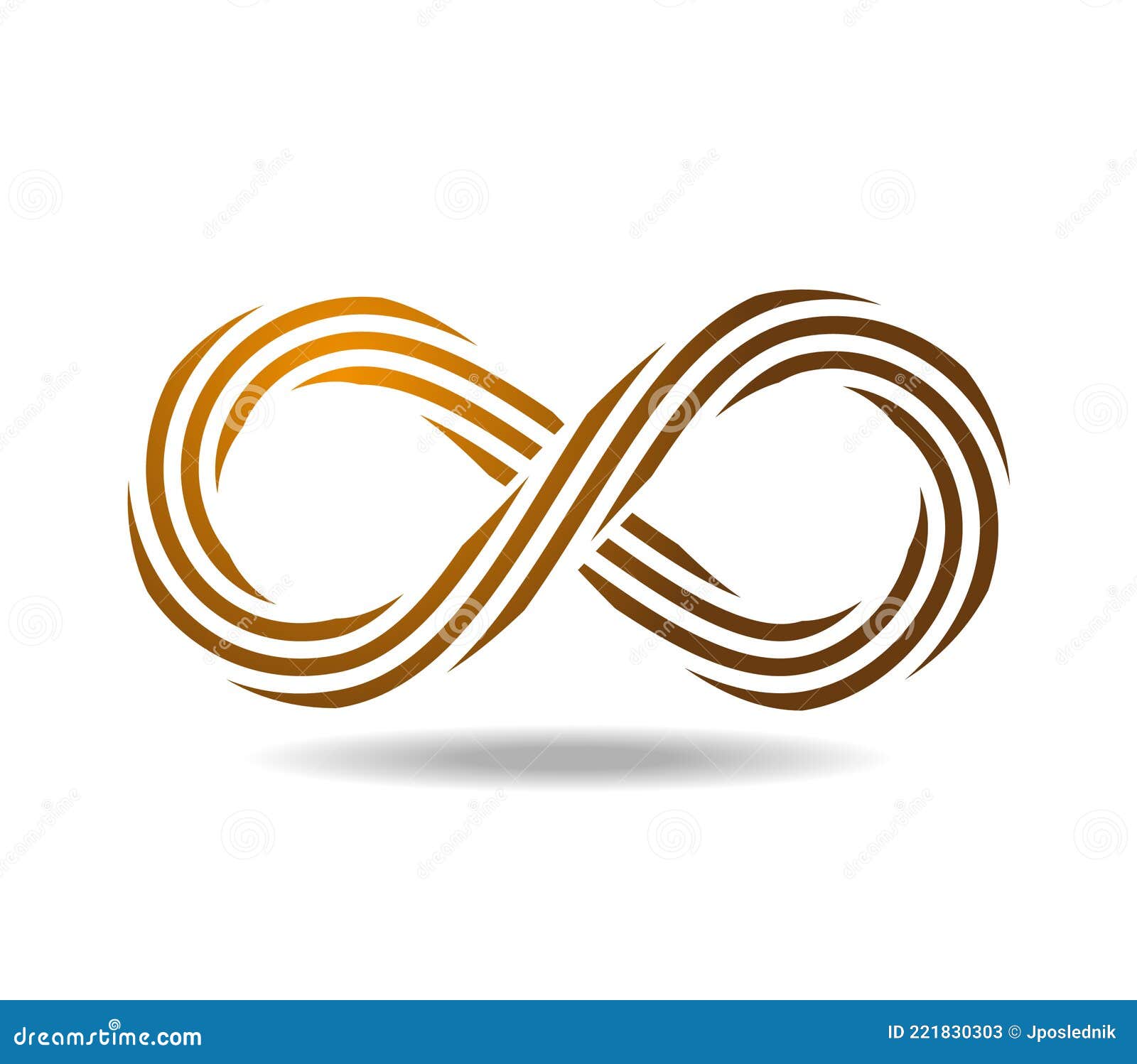 Mobius Loop Made of Golden Rope. Infinity Symbol Stock Vector ...