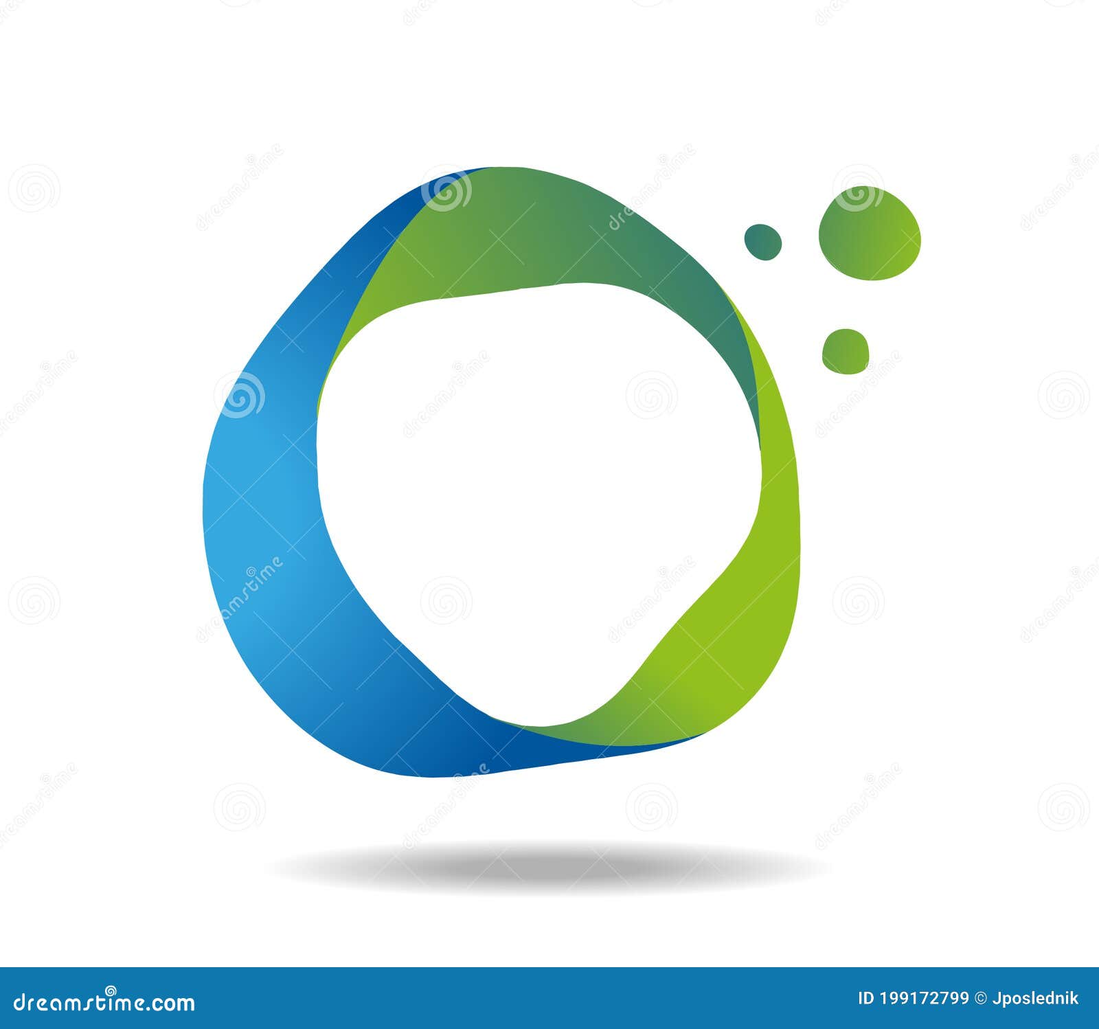 Mobius Loop Made of Green and Blue Ribbon with Bubbles Stock Vector ...