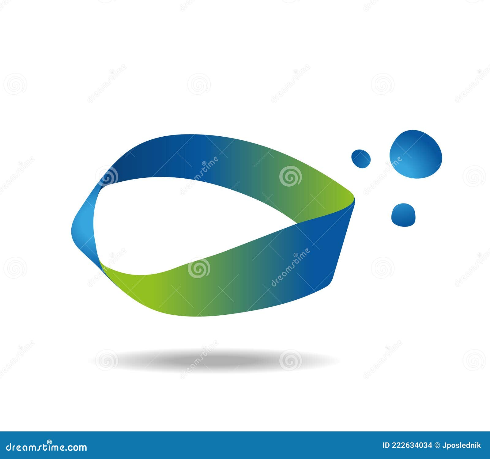 Mobius Loop Made of Green and Blue Ribbon with Bubbles. Infinity Sign ...