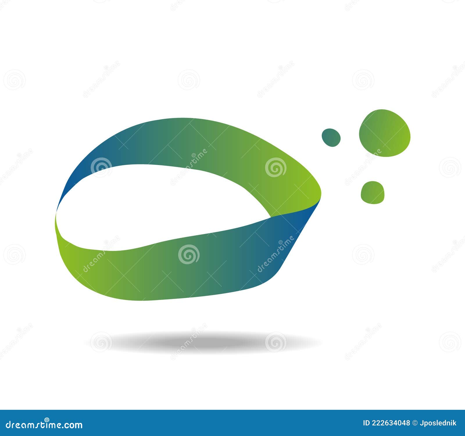 Mobius Loop Made of Green and Blue Ribbon with Bubbles. Infinity Sign ...