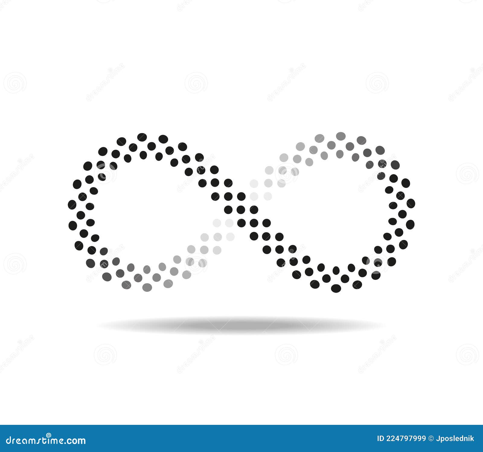 Mobius Loop With Three Elements Made Of Staff Five Blue Lines Vector