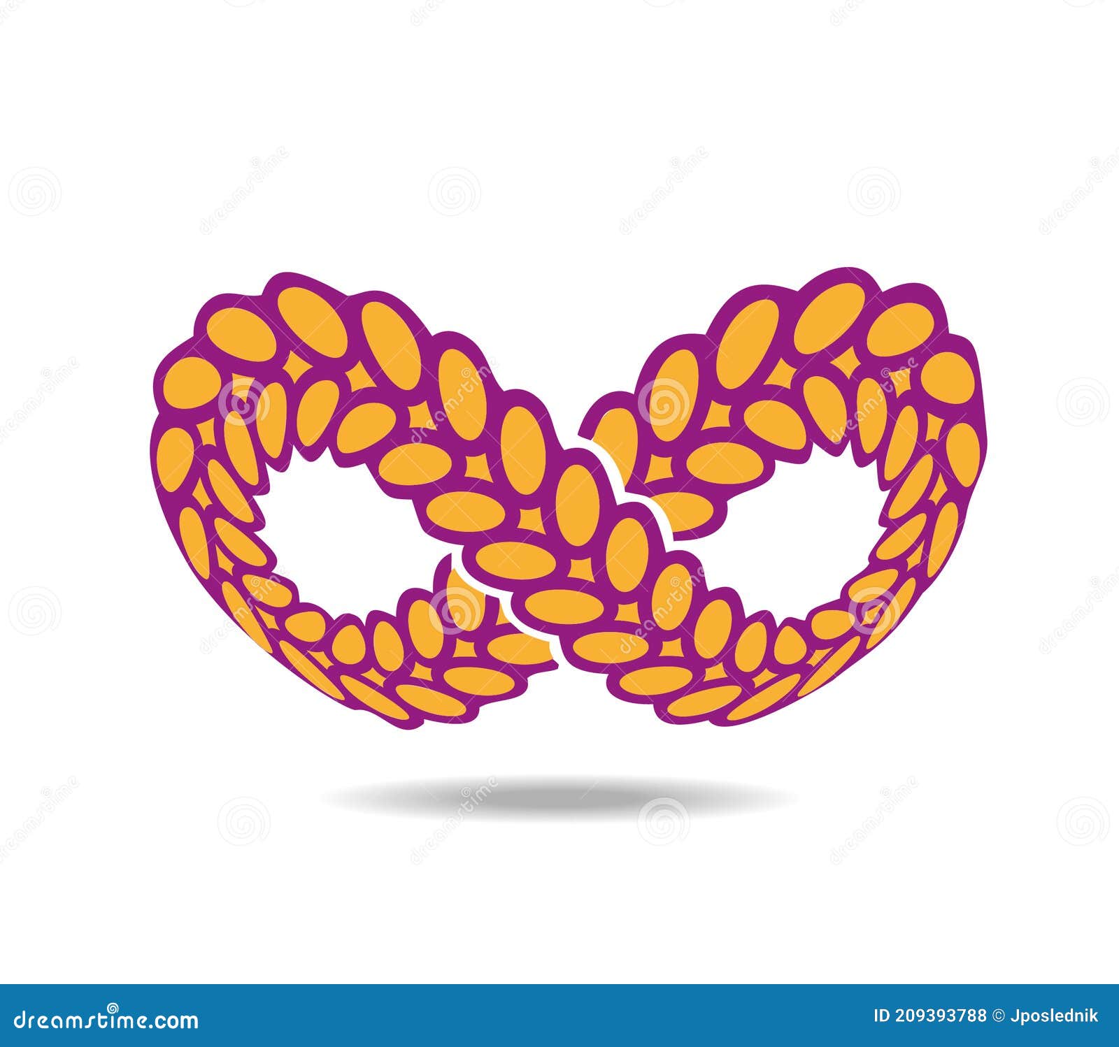 Mobius Loop Made of a Laurel Wreath or Grain Ears. Drawn on a Sphere ...