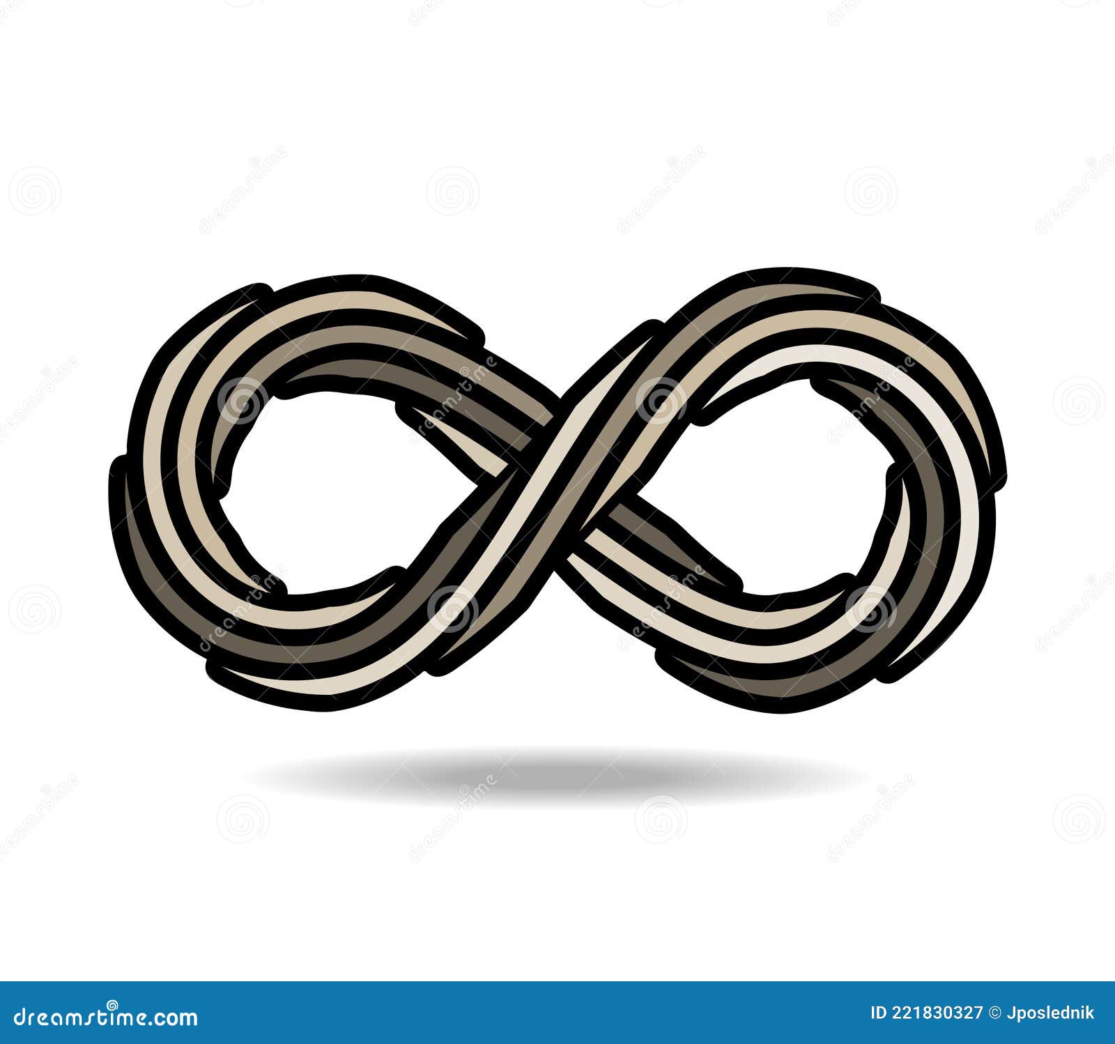 Grey Infinity Symbol Icon. Hand Drawn Watercolor Vectori Illustration ...