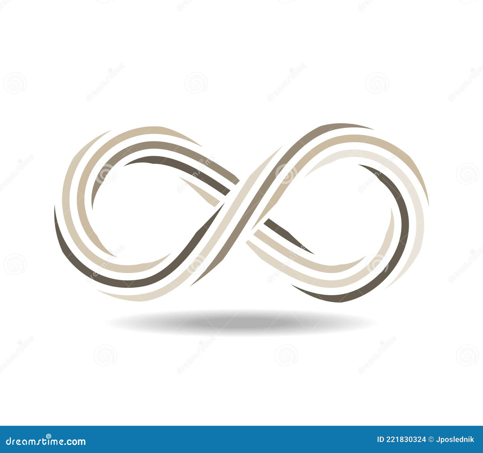 Grey Infinity Symbol Icon. Hand Drawn Watercolor Vectori Illustration ...