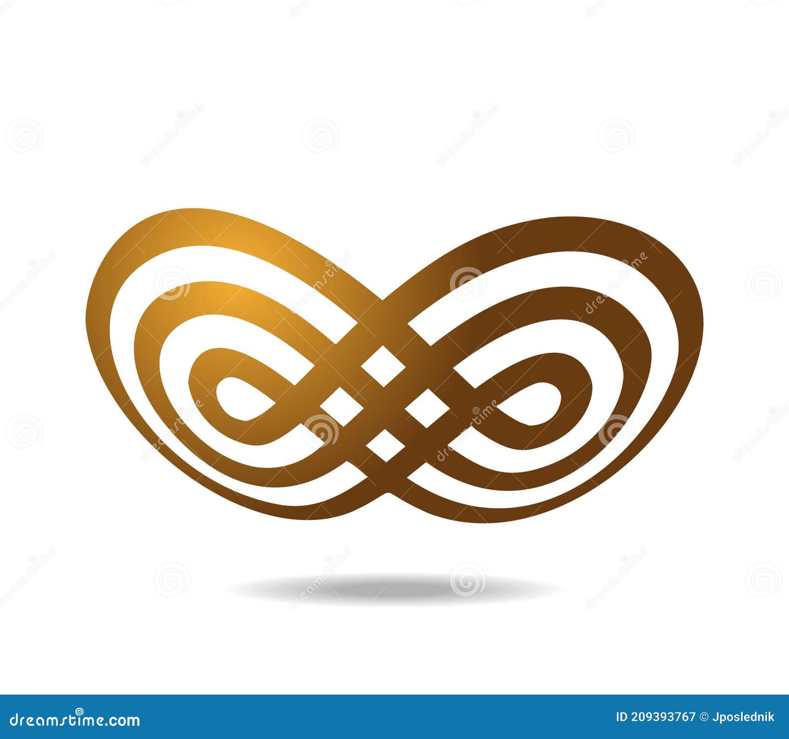 Mobius Loop Made of Three Gold Lines. Drawn on a Sphere Stock Vector ...