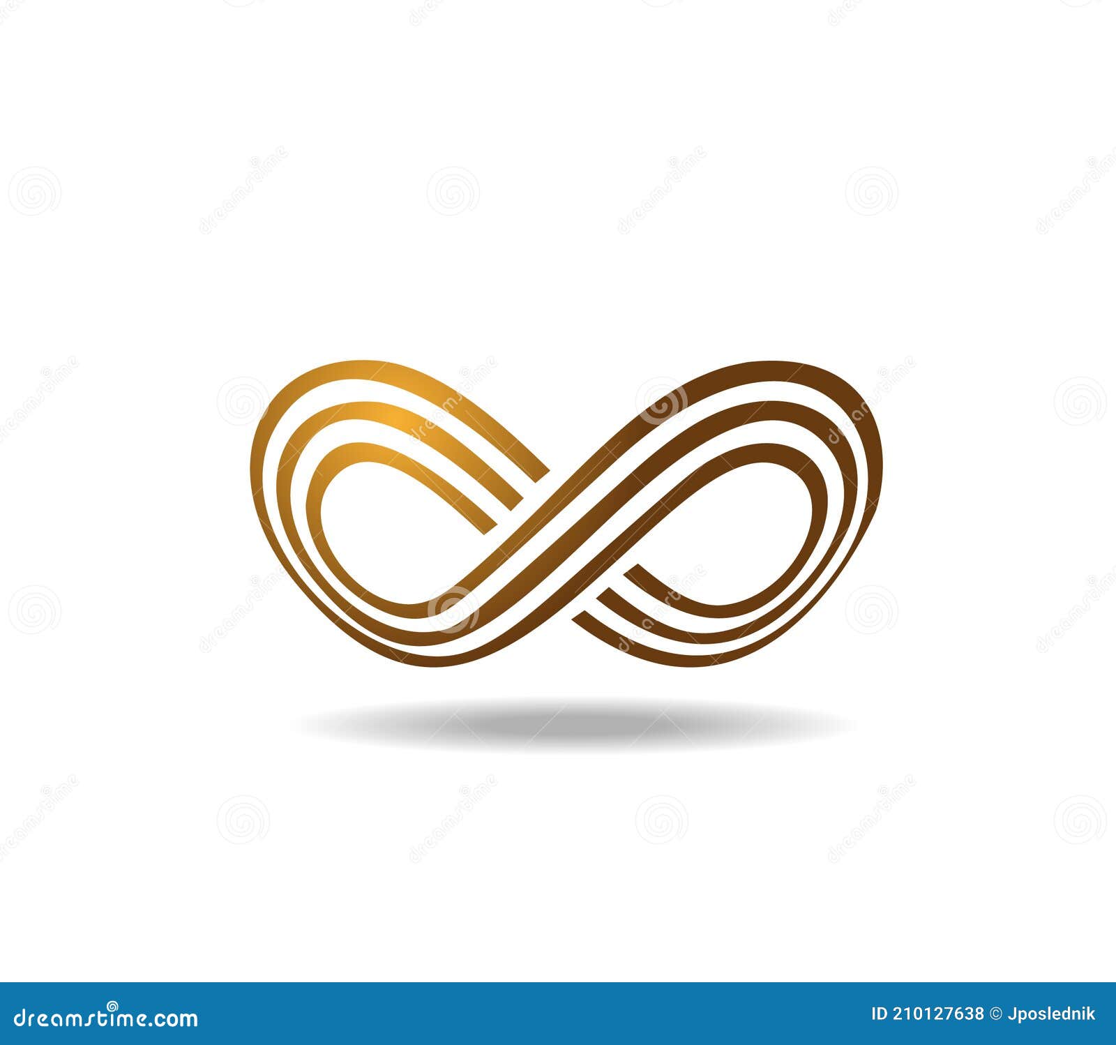 Mobius Loop Made of Three Gold Lines. Drawn on a Sphere Stock Vector ...
