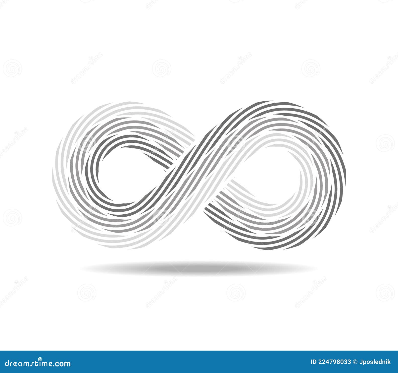 Mobius Loop Made of Three Grey Ropes. Infinity Symbol Made of Wires ...