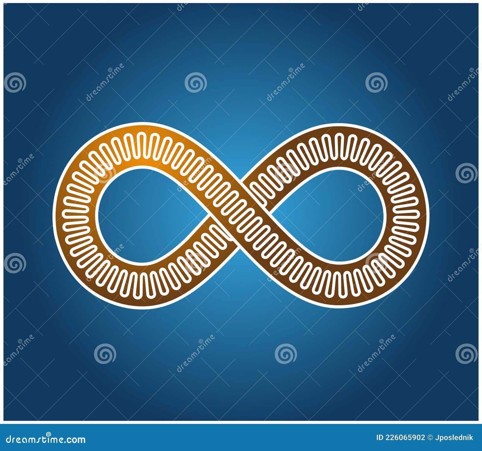 Mobius Loop Made Of Three Lines Inner One Undulating The Sign Of