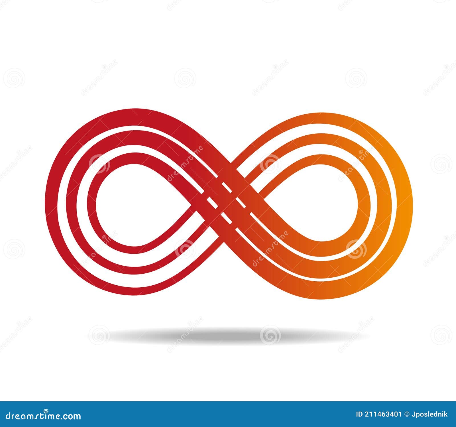 Mobius Loop Made of Three Red Lines of Heterogeneous Thickness Stock ...