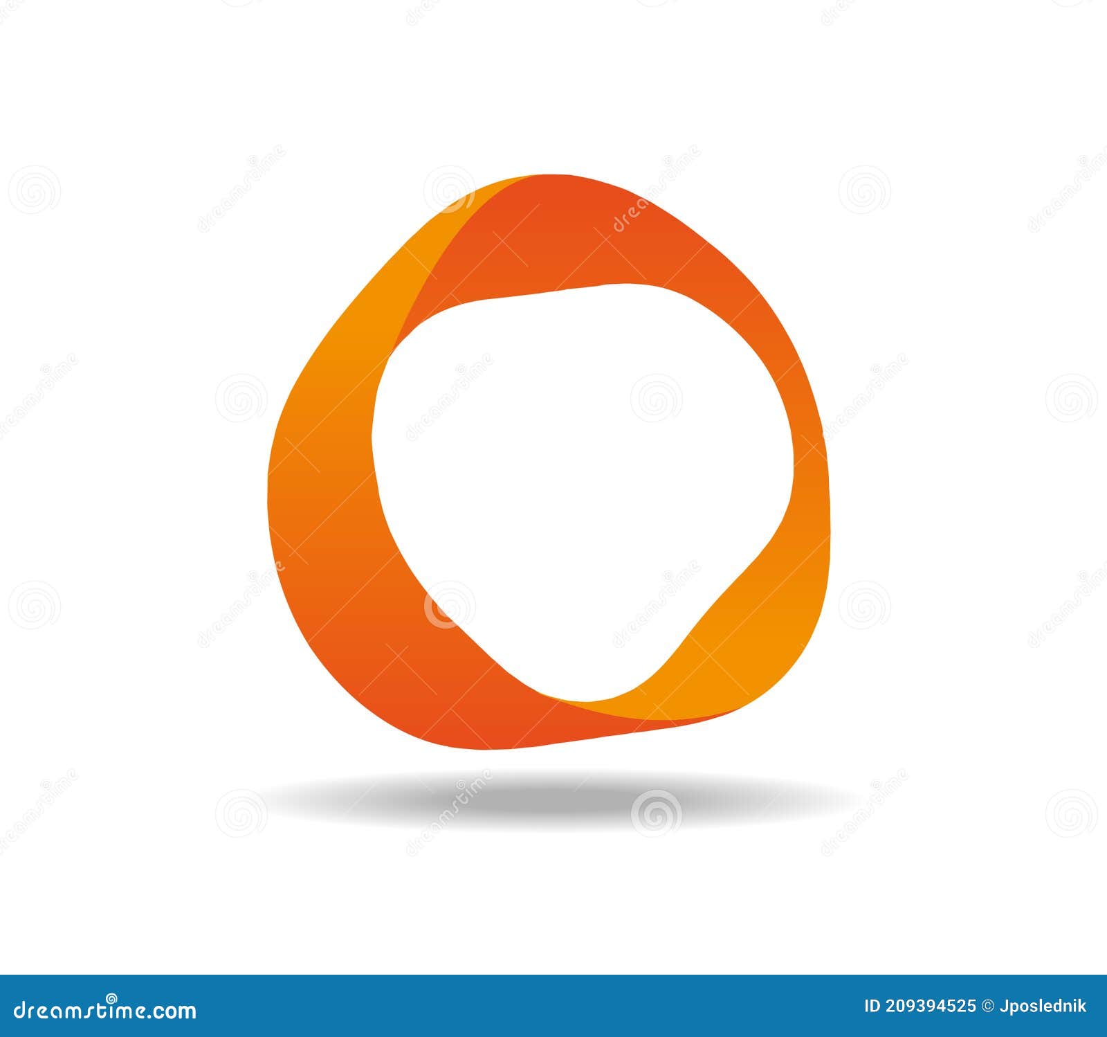 Mobius Loop in Orange. Round Hand Drawing Stock Vector - Illustration ...