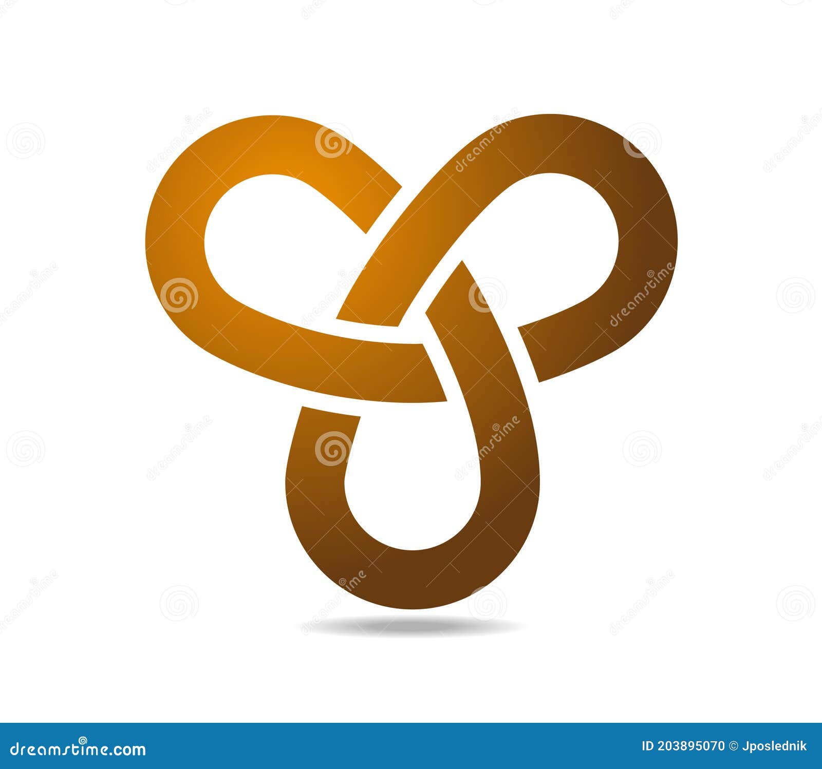 Mobius Loop with Three Element. Five Golden Lines Stock Vector ...