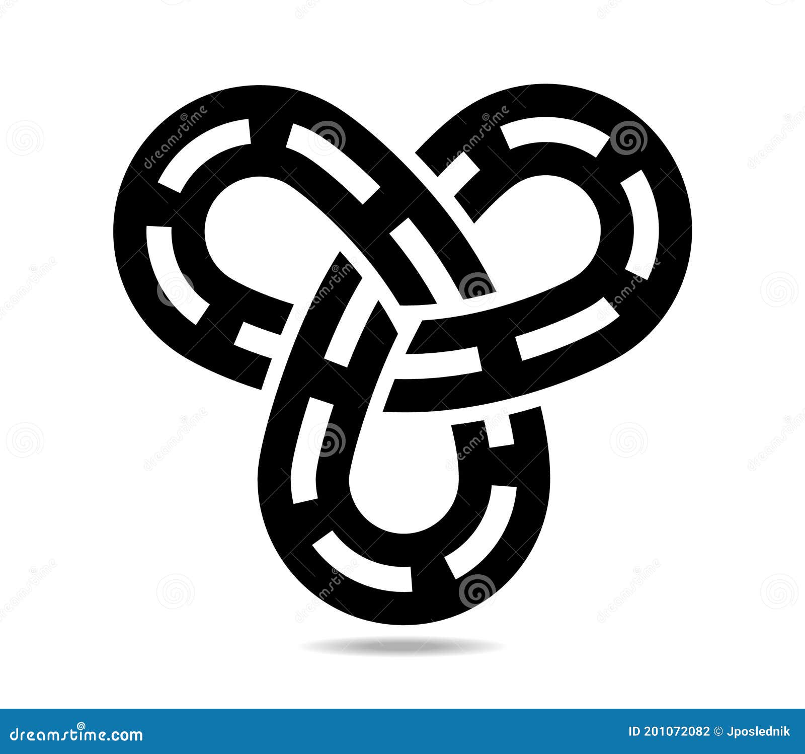 Mobius Loop with Three Elements Made of a Road-like Dotted Line Stock ...