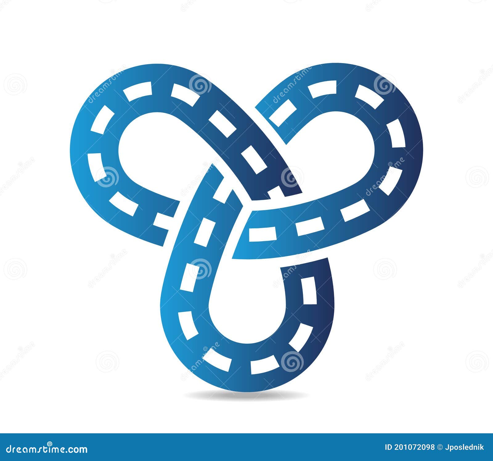 Mobius Loop with Three Elements Made of a Road-like Line Stock Vector ...