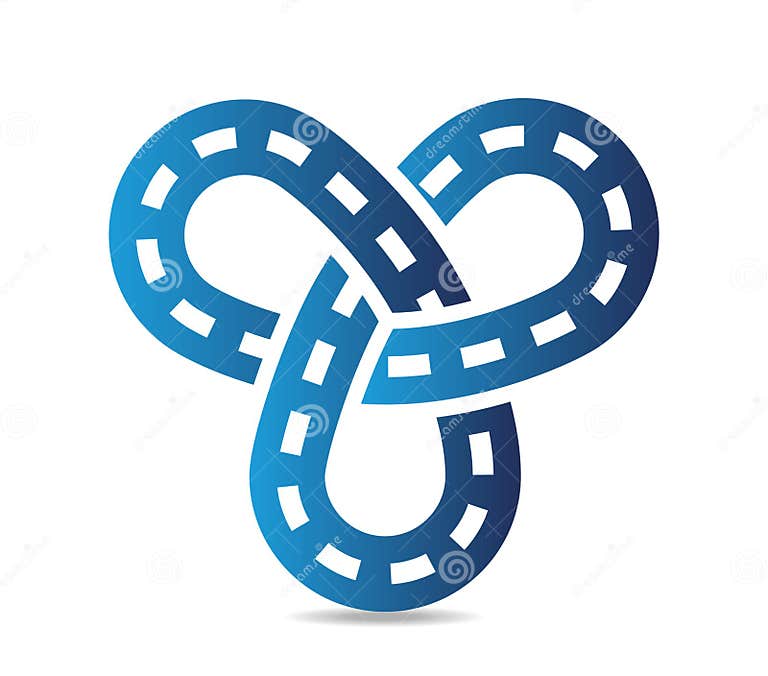 Mobius Loop with Three Elements Made of a Road-like Line Stock Vector ...