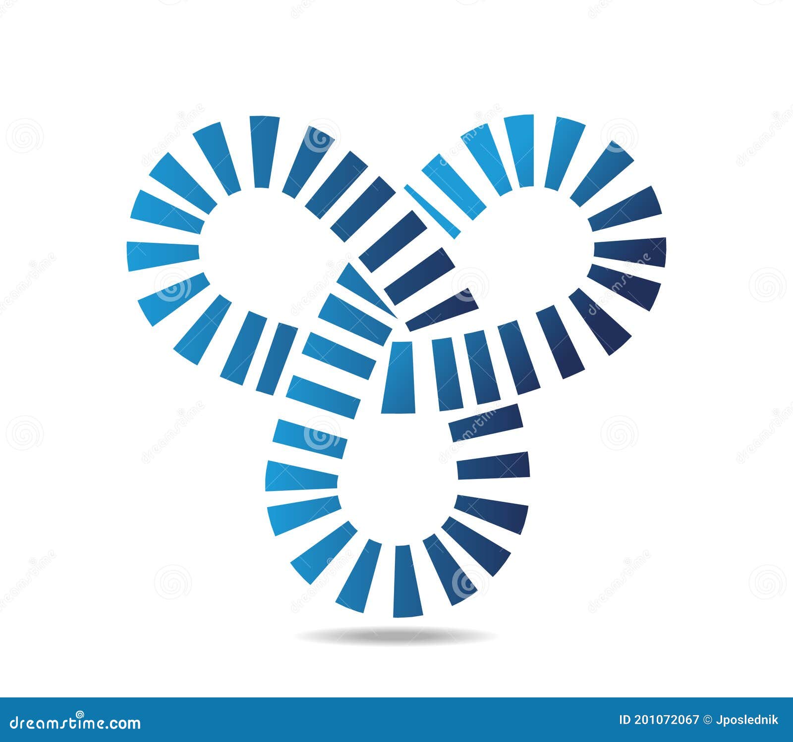 Mobius Loop with Three Elements Made of Small Square Pieces Stock ...