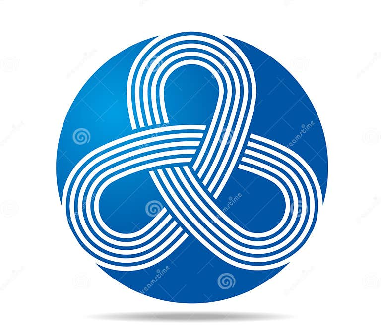 Mobius Loop with Three Elements Made of Staff. Five Blue Lines Stock ...