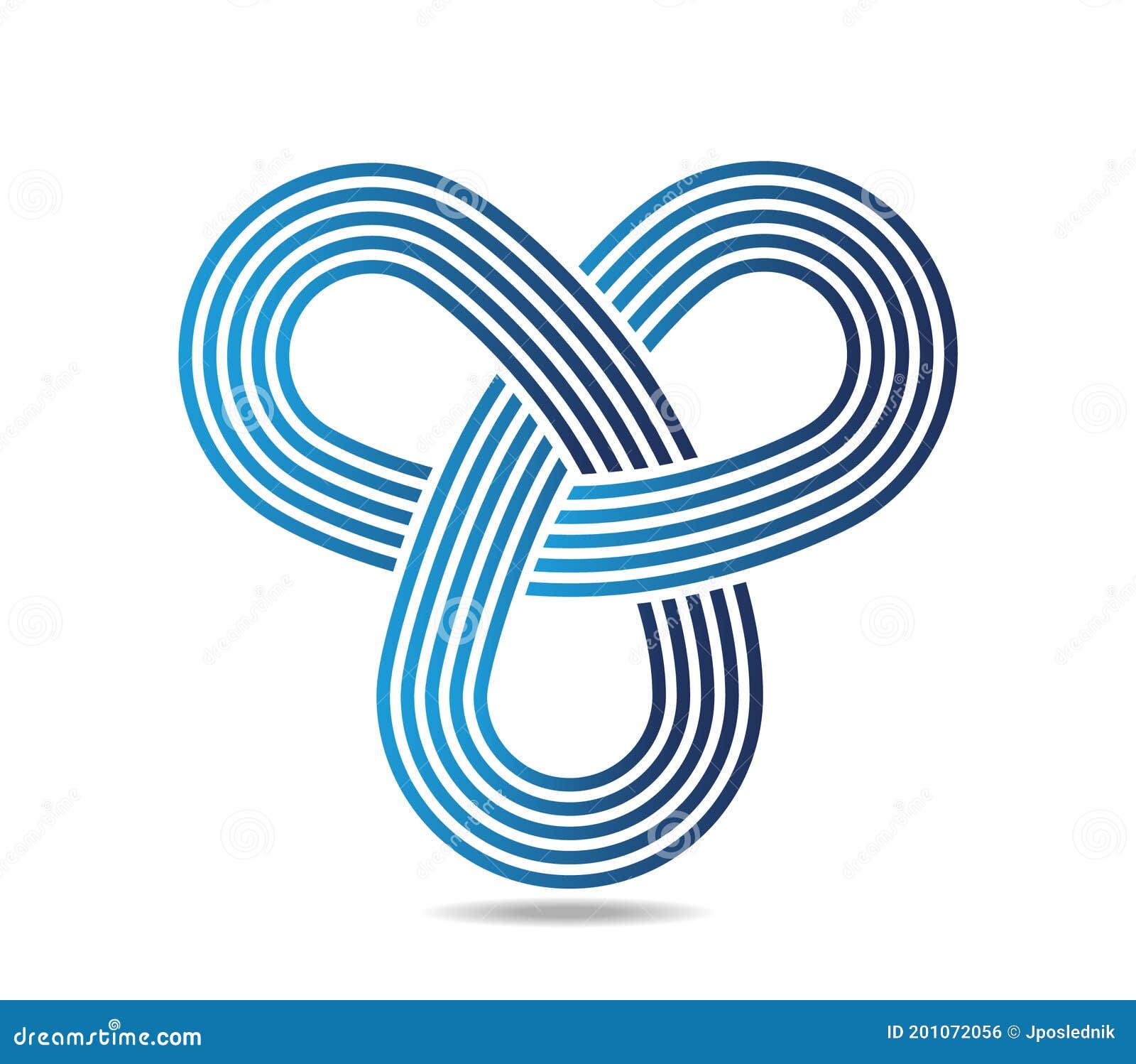 Mobius Loop With Three Elements Made Of Staff Five Blue Lines Vector