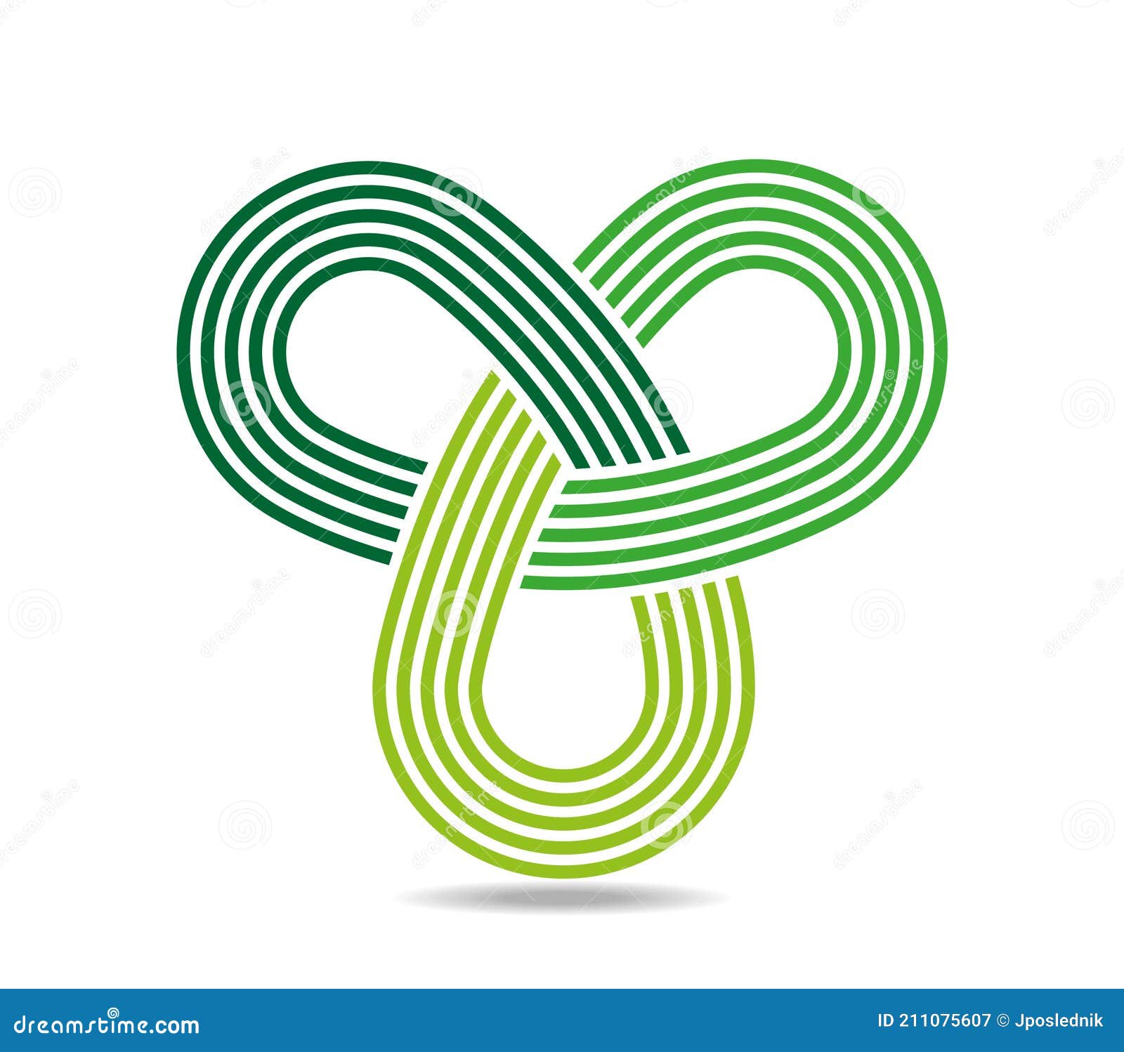Mobius Loop with Three Elements Made of Staff. Five Colorful Lines ...
