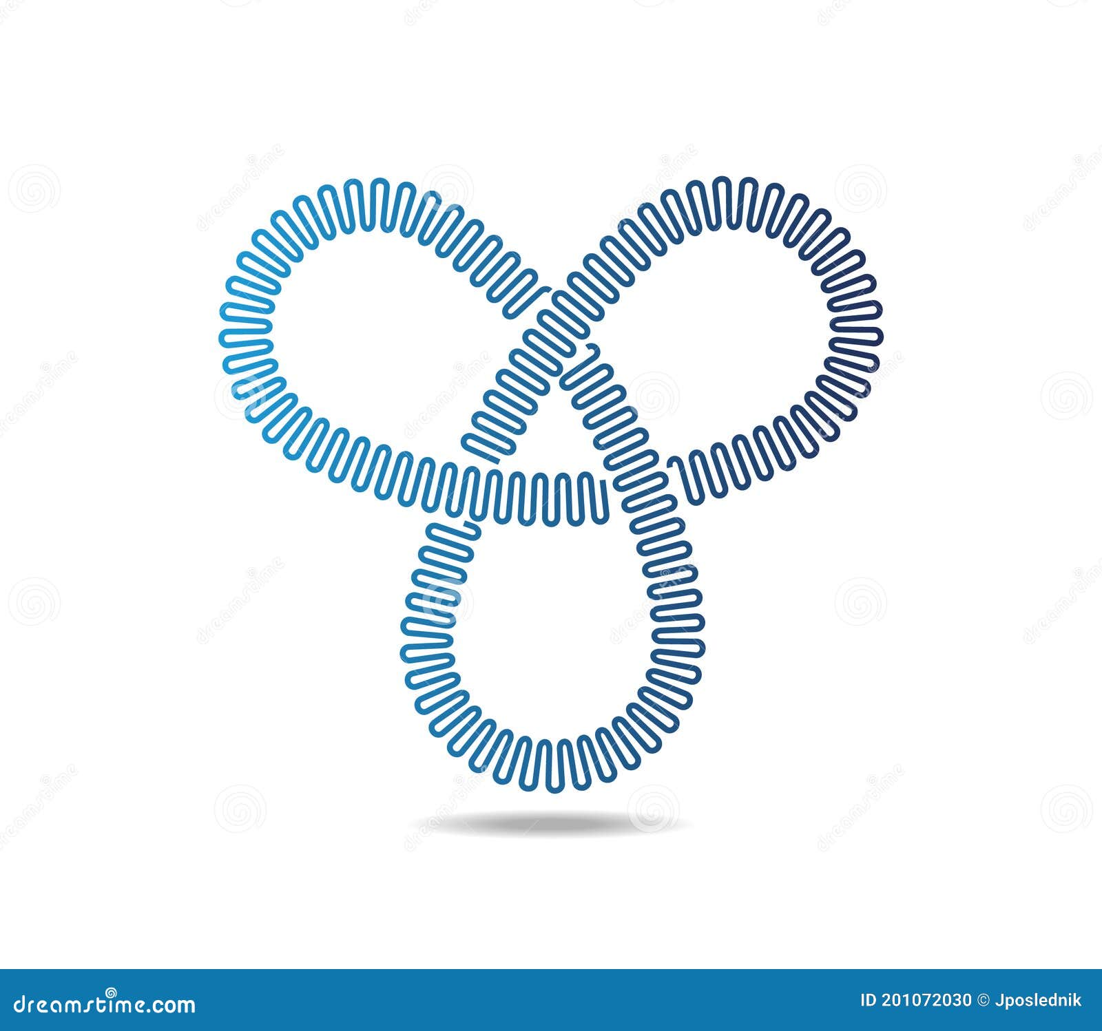 Mobius Loop with Three Elements Made of a Tailors Stitch Stock Vector ...