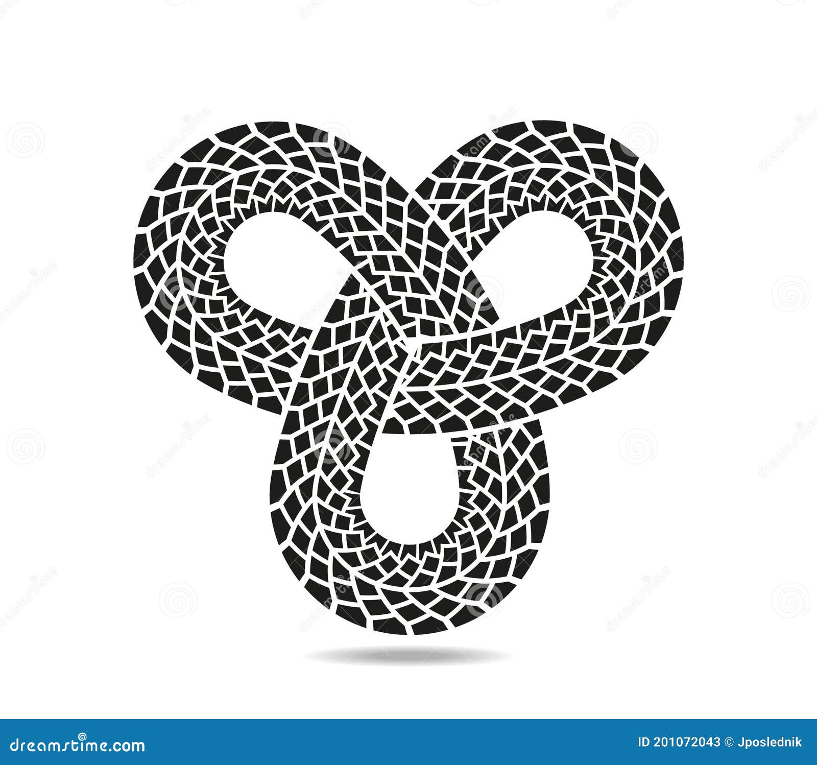 Mobius Loop with Three Elements Made from the Trace of a Car Tire Stock ...