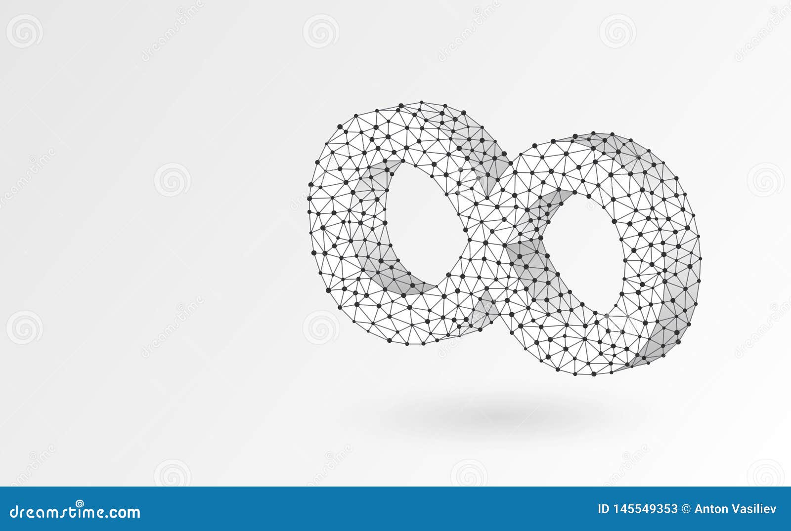 Infinity Low Poly Symbol With White Connected Dots. 3d Geometric ...