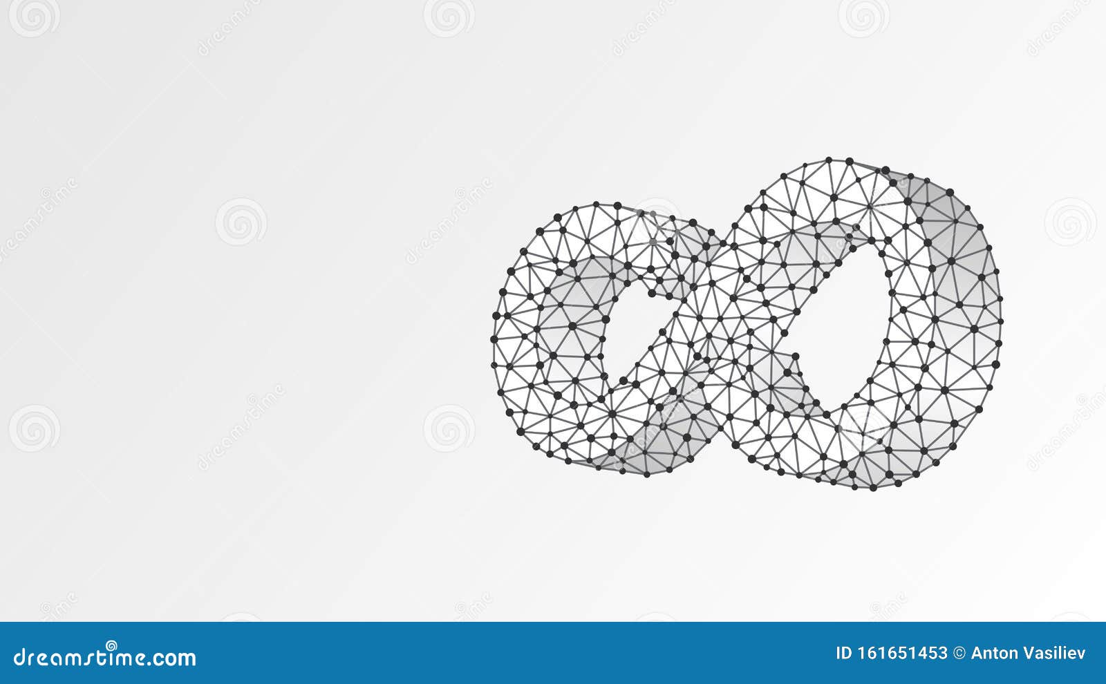 Infinity Low Poly Symbol With White Connected Dots. 3d Geometric ...
