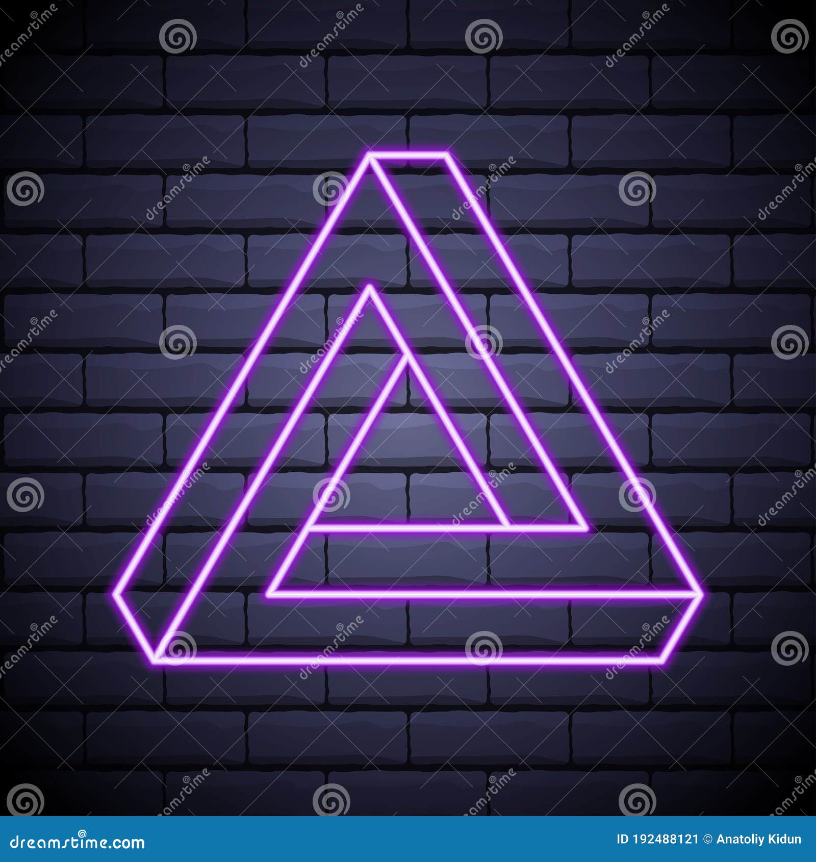 Mobius Triangle Loop Neon Sign Style Impossible Geometric - Vector ...